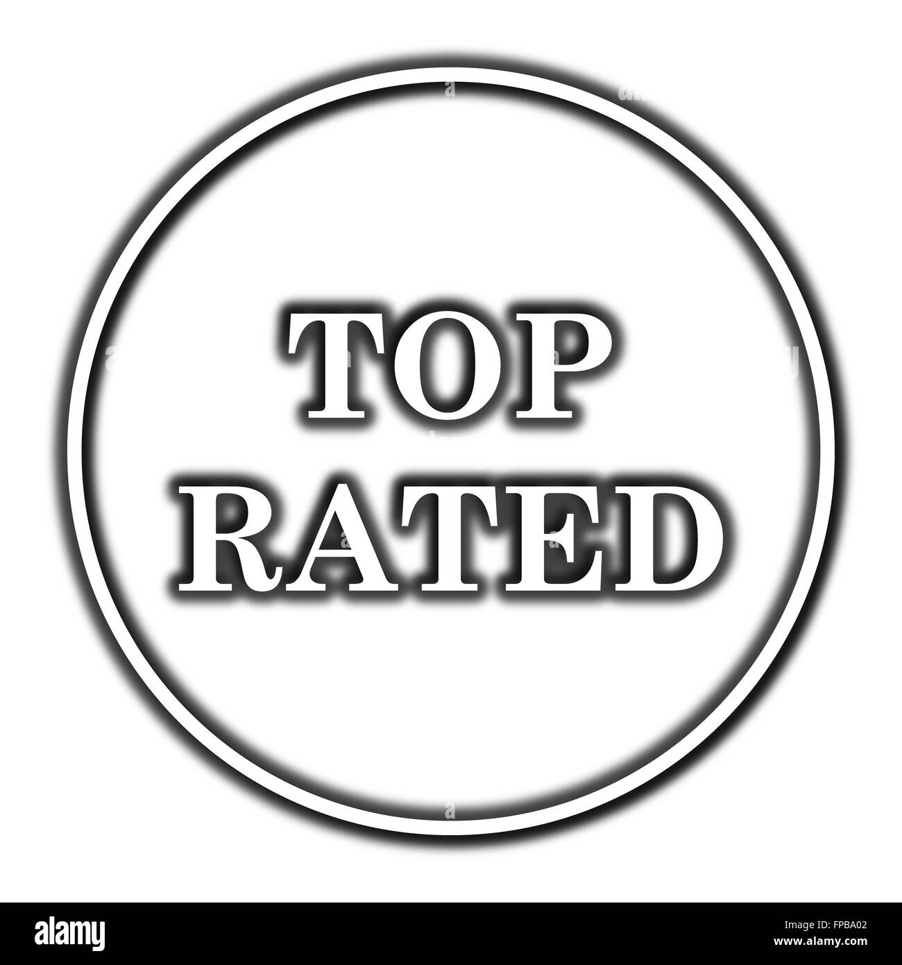 Top rated icon. Internet button on white background Stock Photo - Alamy