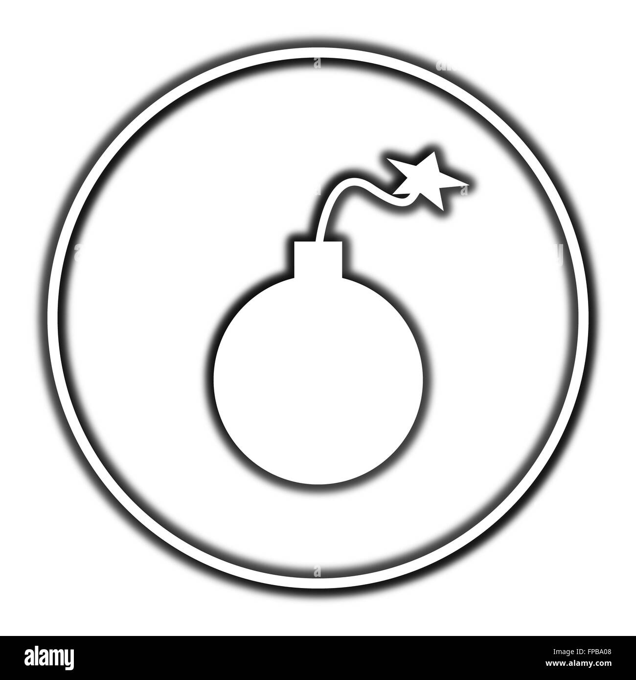 Bomb icon. Internet button on white background Stock Photo - Alamy