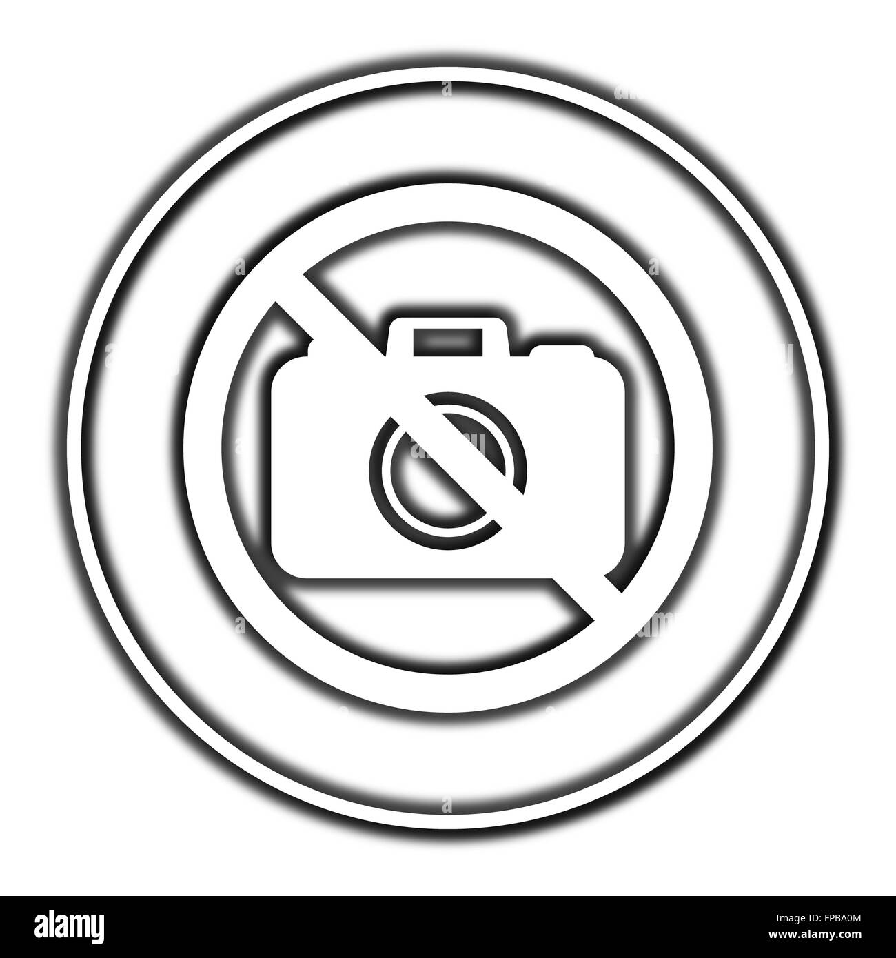 Forbidden camera icon. Internet button on white background Stock Photo ...