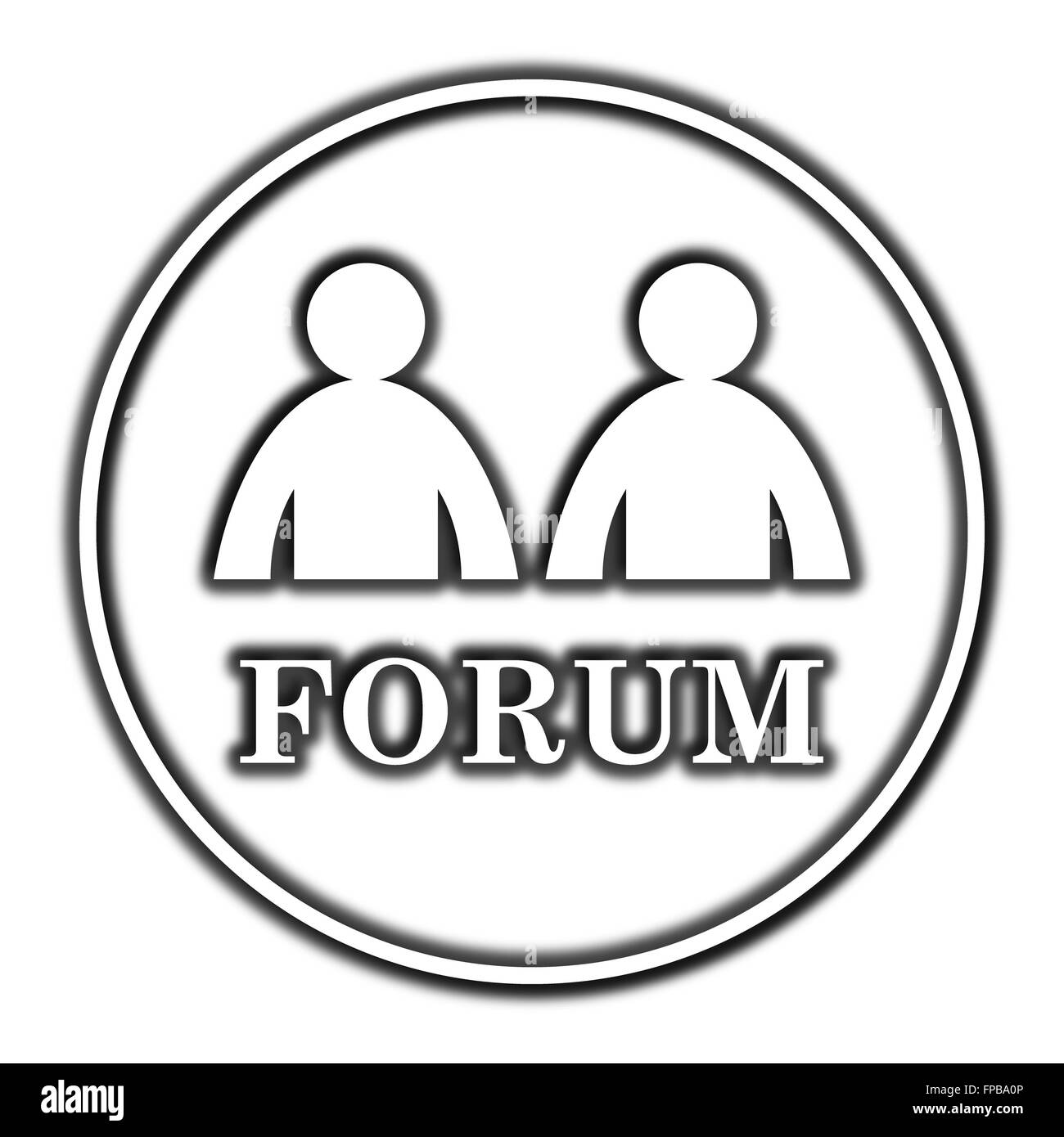 Forum icon. Internet button on white background Stock Photo - Alamy