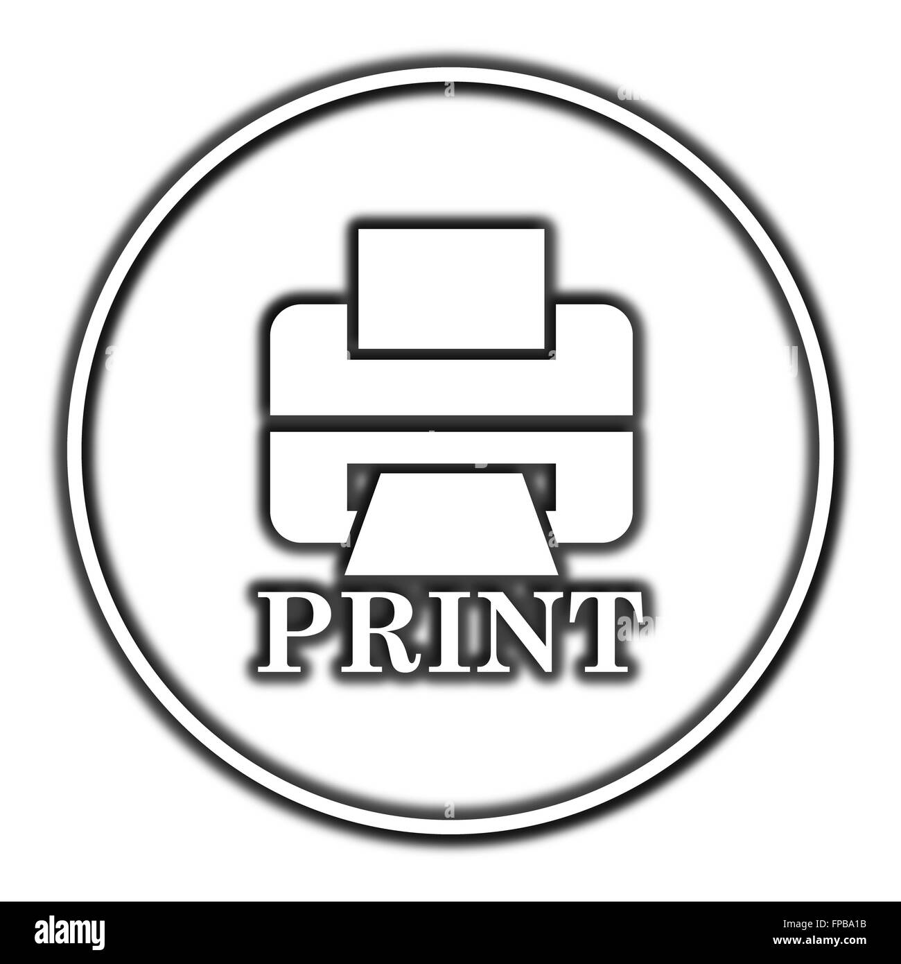 Printer word print icon Cut Out Stock Images & Pictures - Alamy