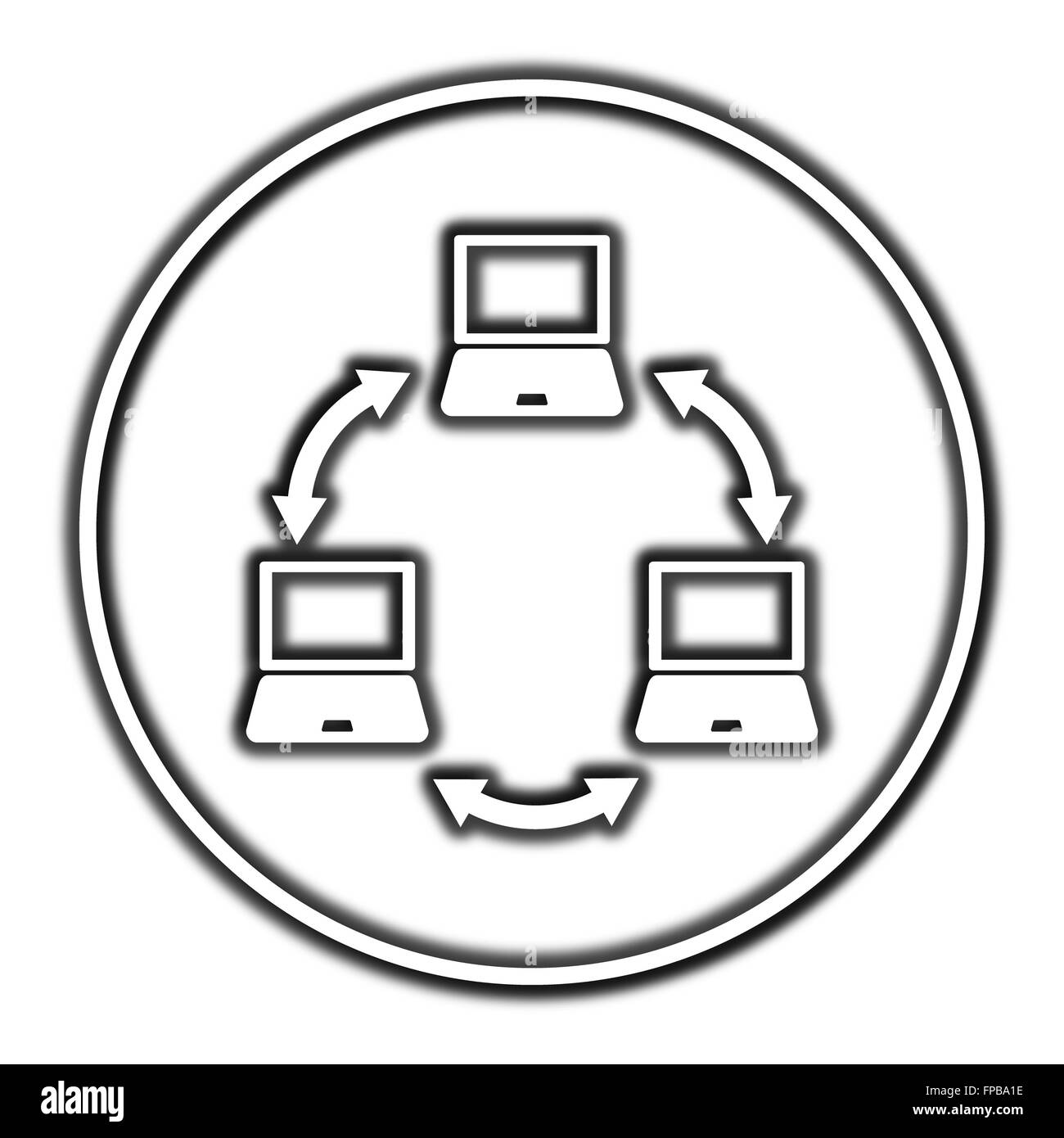 Computer network icon. Internet button on white background Stock Photo ...