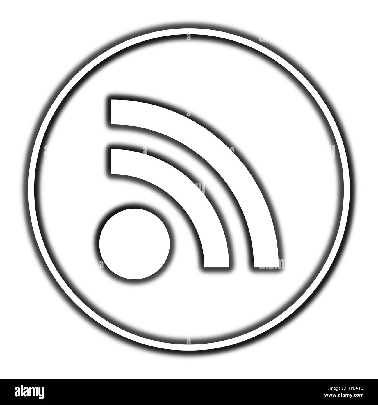 Rss sign icon. Internet button on white background Stock Photo - Alamy