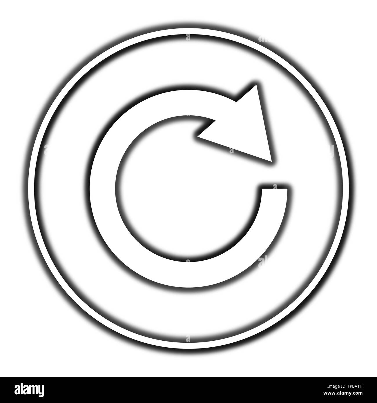 Reload one arrow icon. Internet button on white background Stock Photo ...