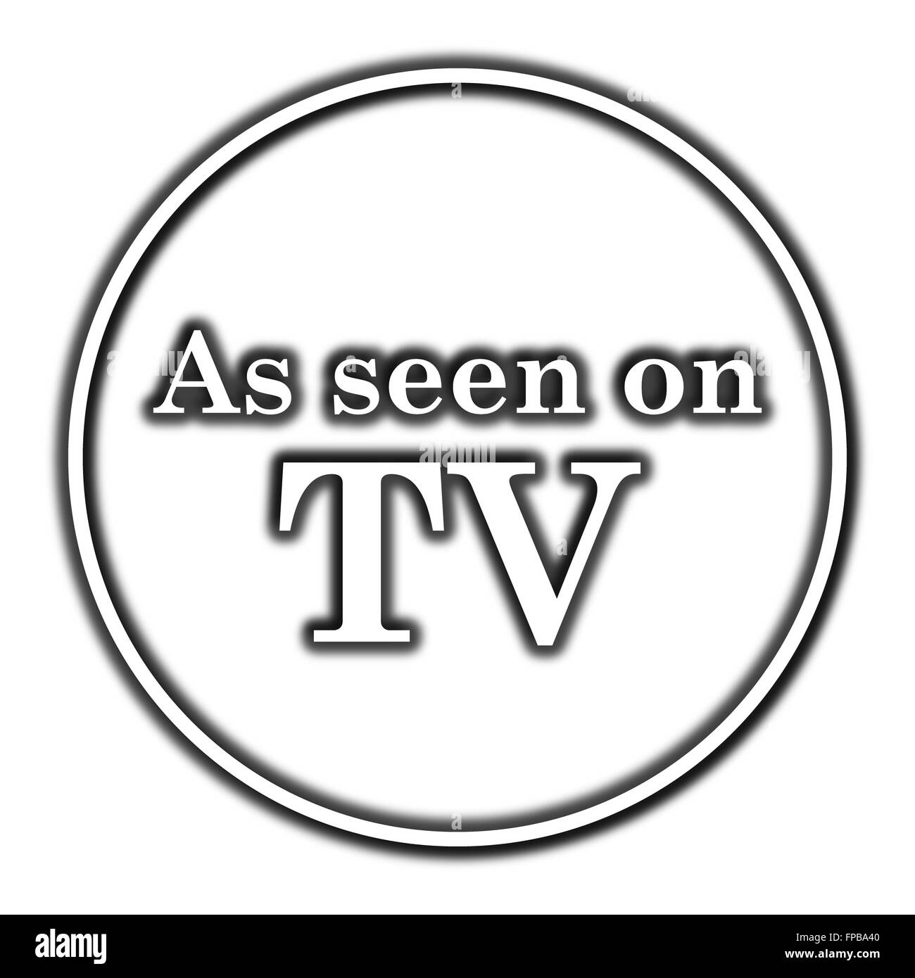 As seen on TV icon. Internet button on white background Stock Photo - Alamy