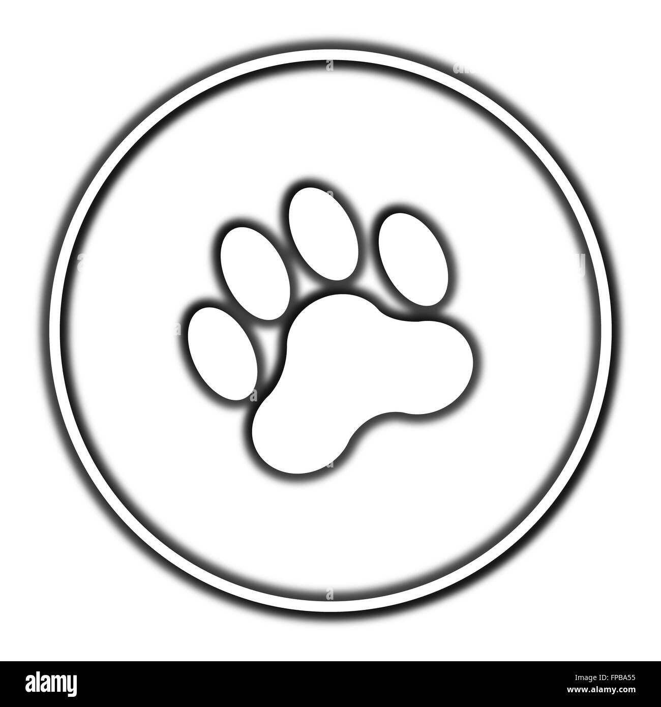 Paw print icon. Internet button on white background Stock Photo - Alamy