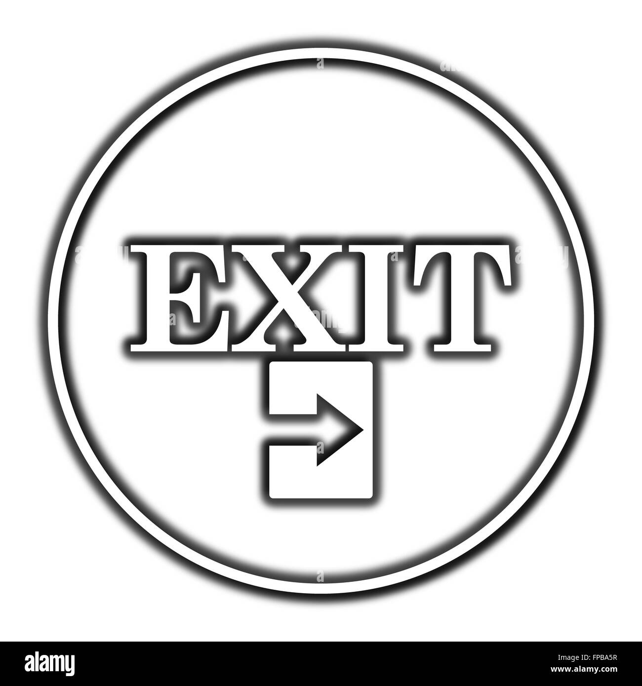 Exit icon. Internet button on white background Stock Photo - Alamy