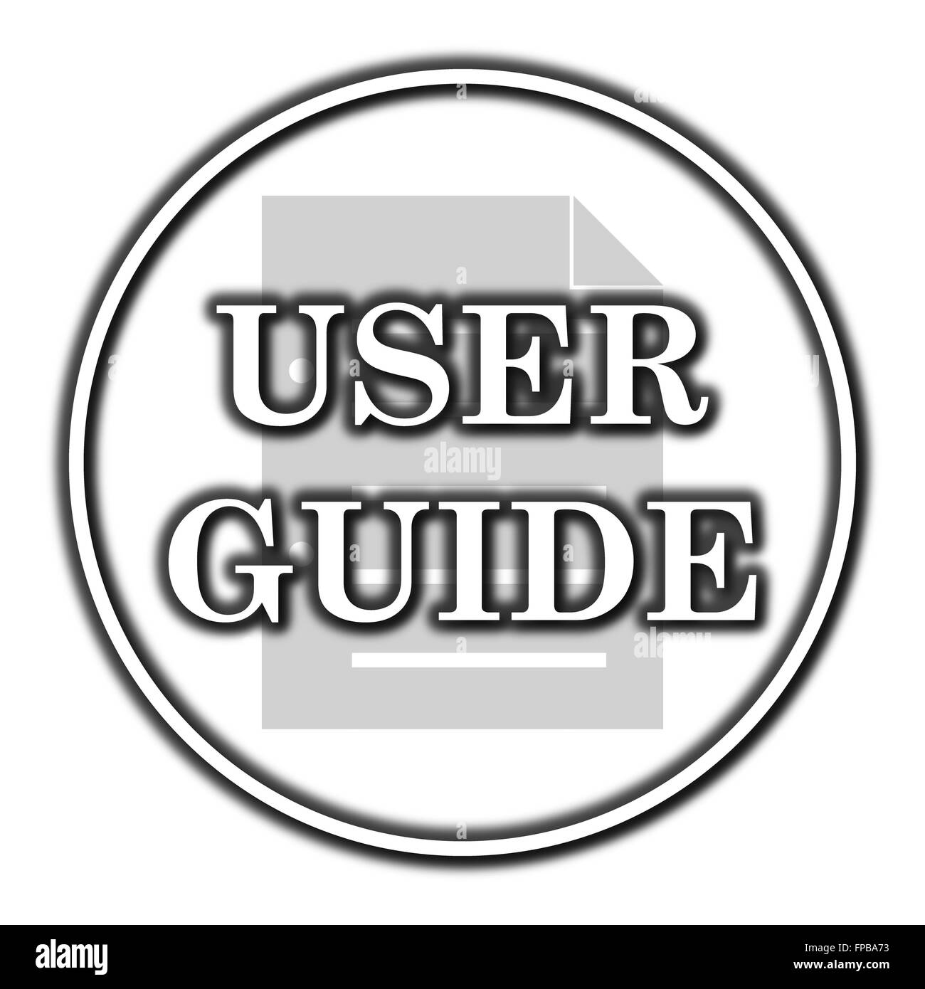 User guide icon. Internet button on white background Stock Photo - Alamy
