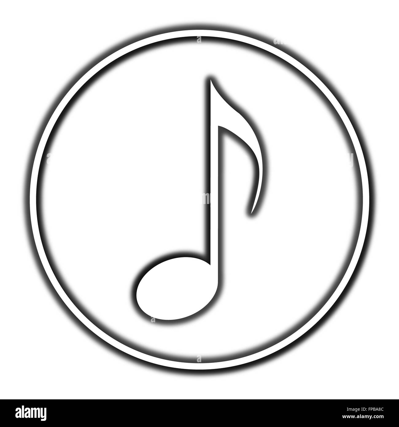 Musical note icon. Internet button on white background Stock Photo - Alamy