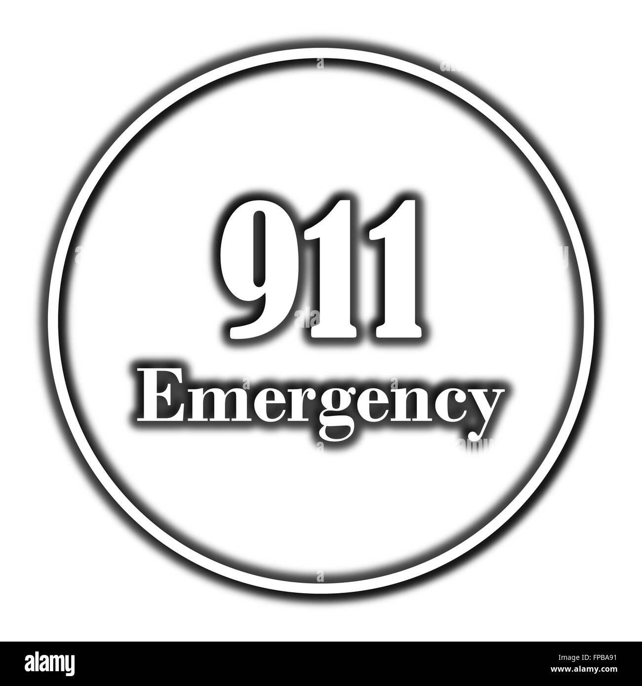 911 Emergency icon. Internet button on white background Stock Photo - Alamy