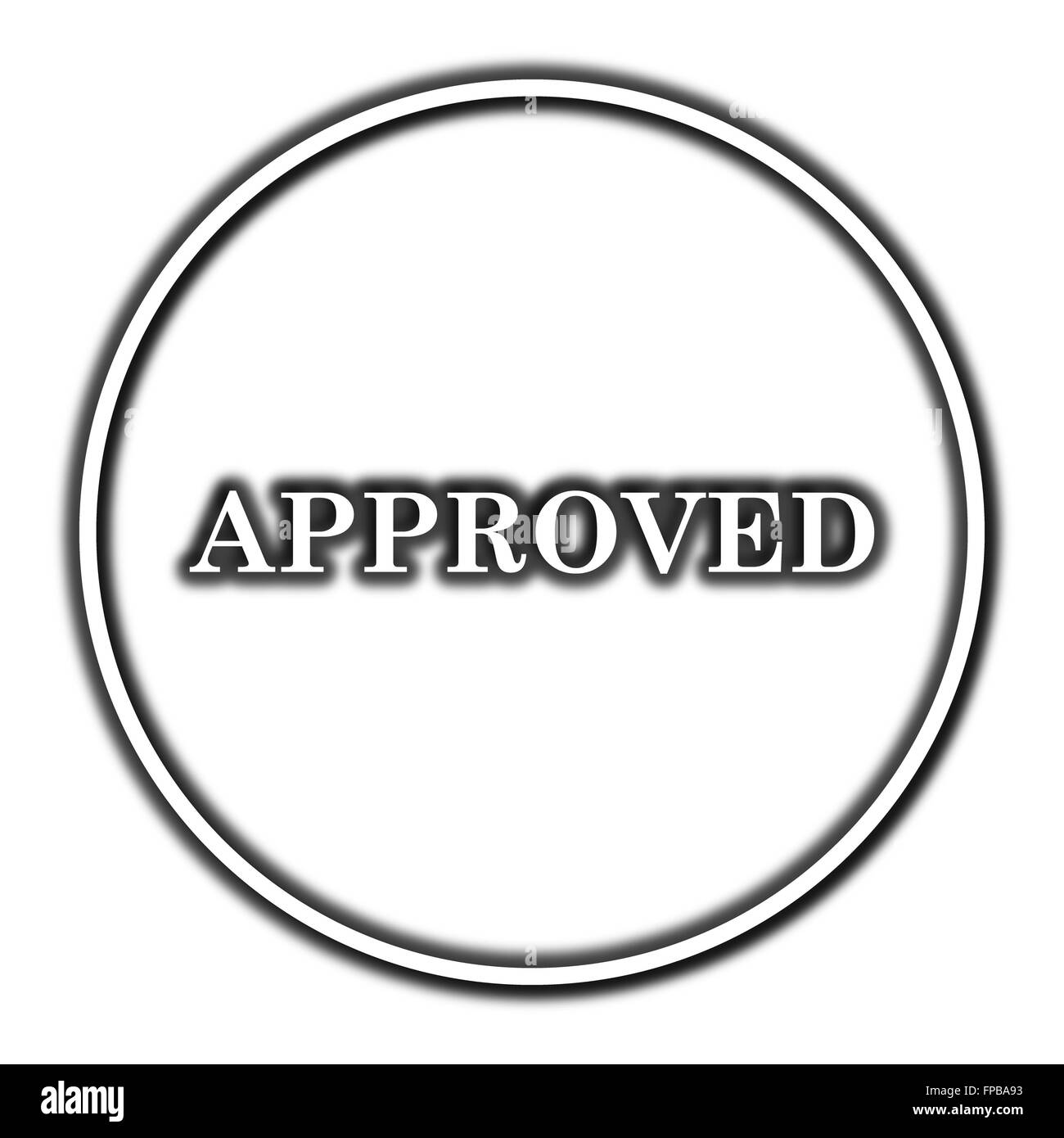Approved icon. Internet button on white background Stock Photo - Alamy
