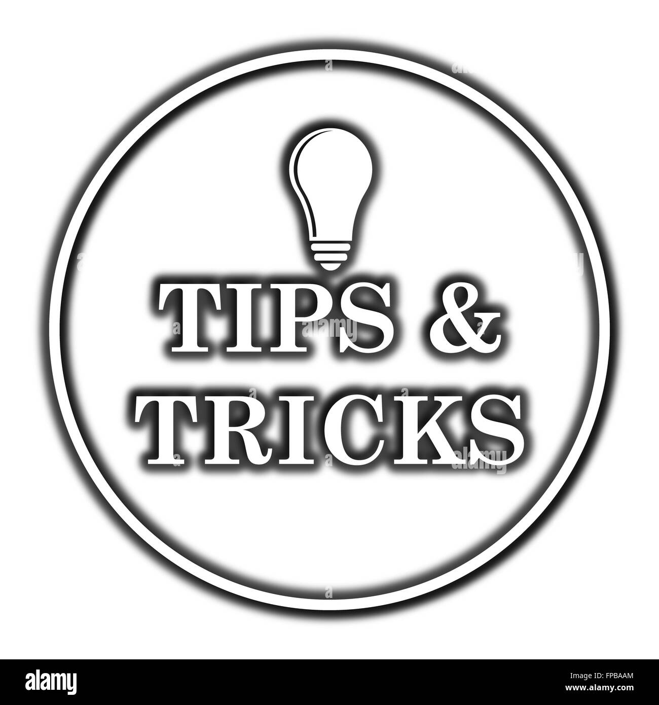 Tips and tricks icon. Internet button on white background Stock Photo ...