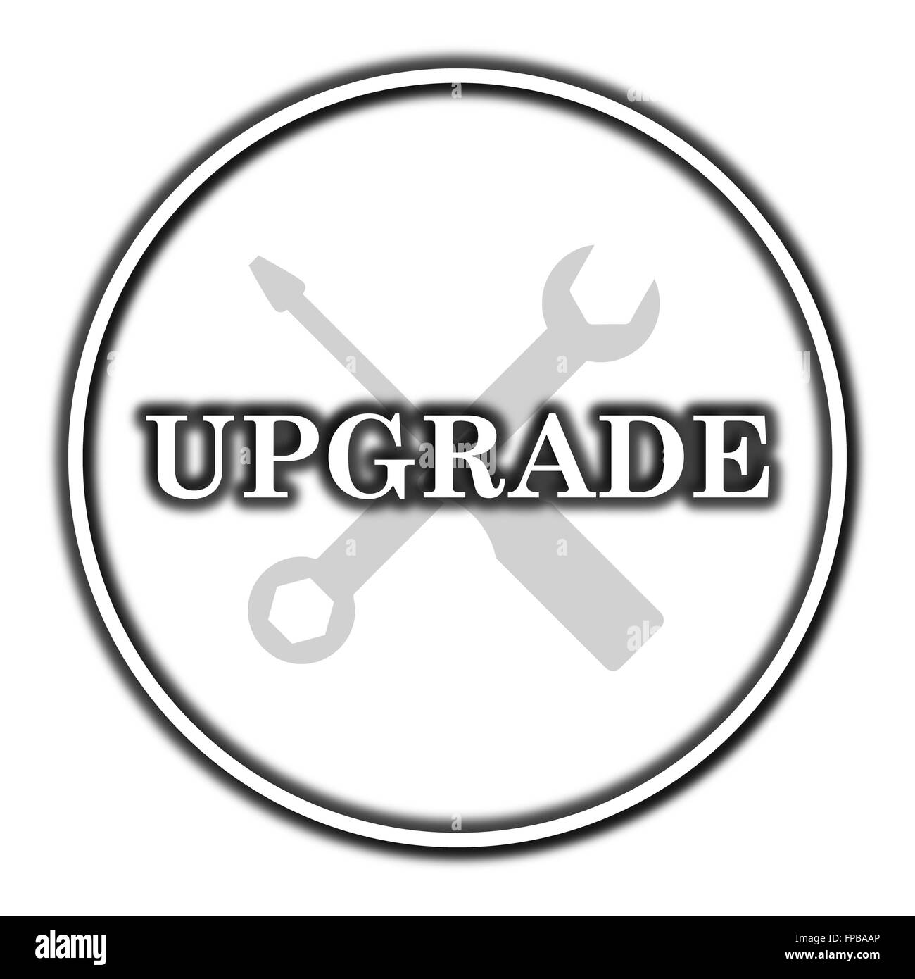 Upgrade icon. Internet button on white background Stock Photo - Alamy