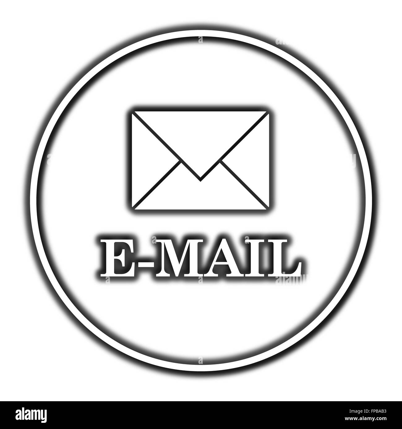 E-mail icon. Internet button on white background Stock Photo - Alamy