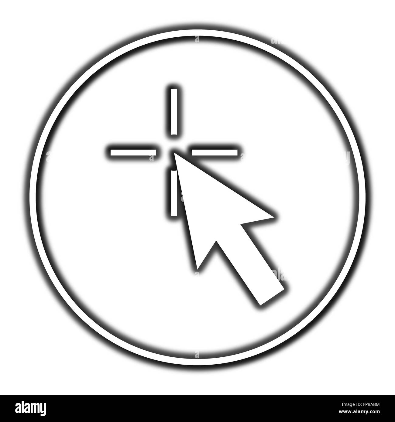 Click here icon. Internet button on white background Stock Photo - Alamy