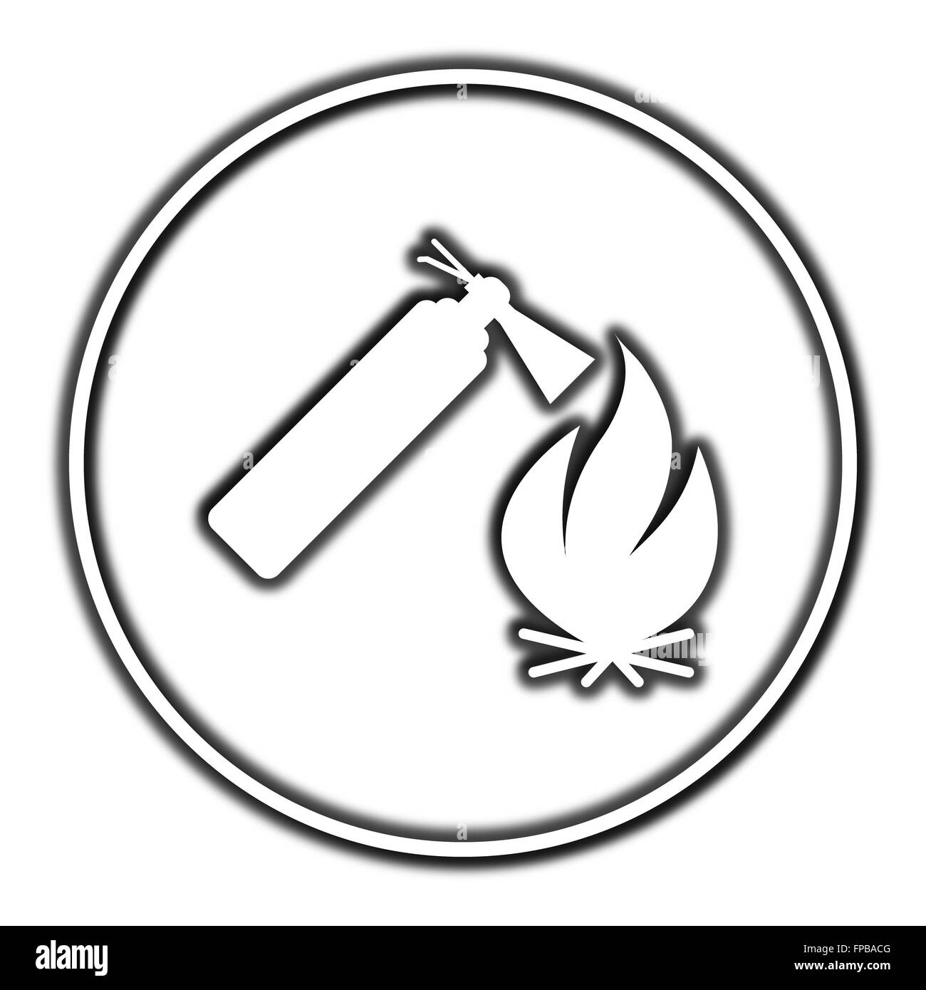 Fire icon. Internet button on white background Stock Photo - Alamy