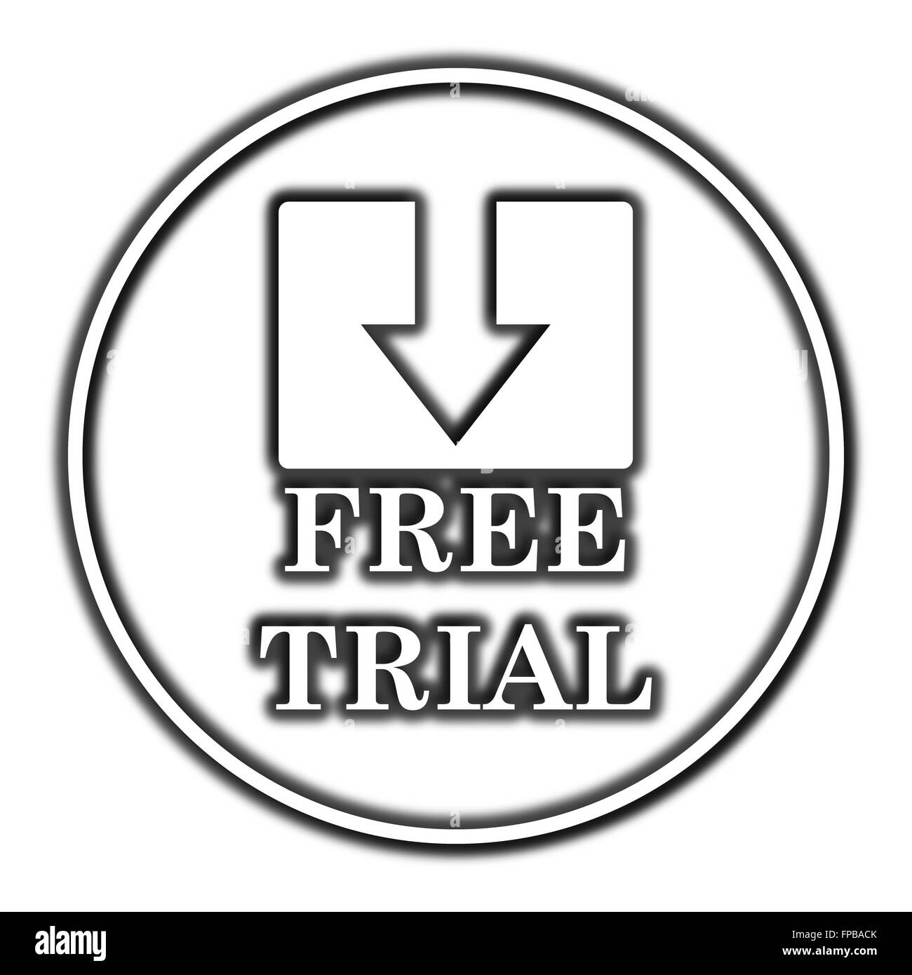 Free trial icon. Internet button on white background Stock Photo - Alamy