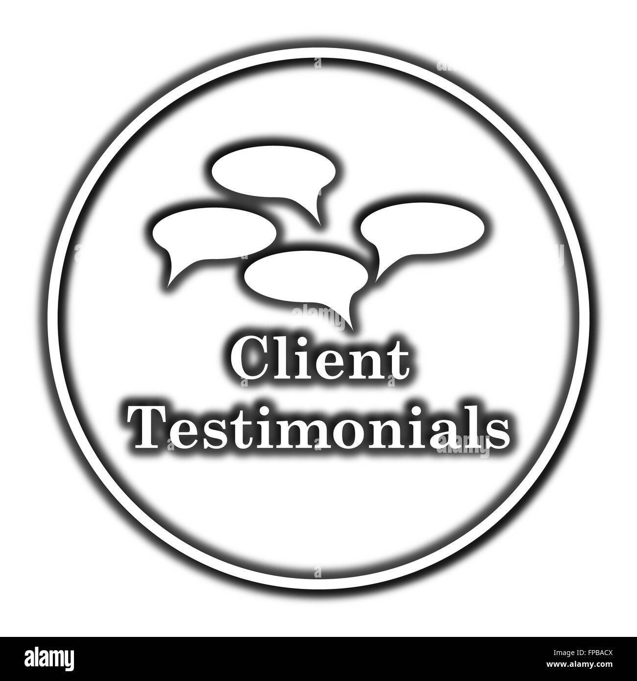 Client testimonials icon. Internet button on white background Stock ...