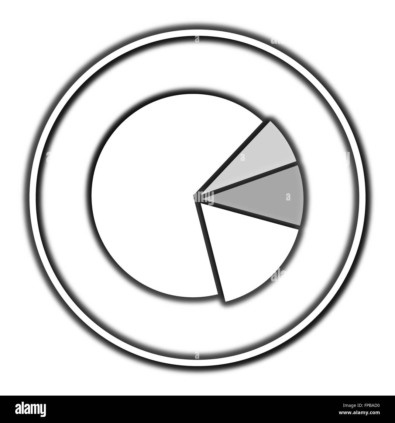 Chart pie icon. Internet button on white background Stock Photo - Alamy