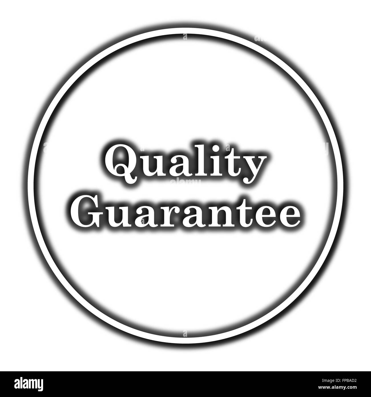 Quality guarantee icon. Internet button on white background Stock Photo ...
