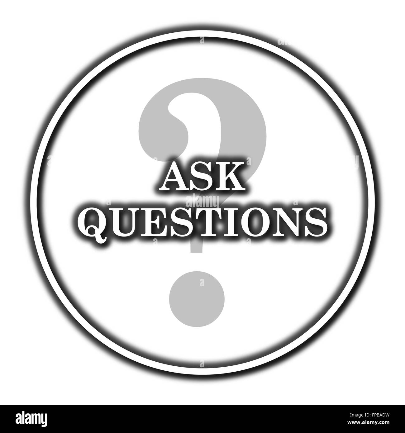 Online frequently asked questions Black and White Stock Photos & Images ...