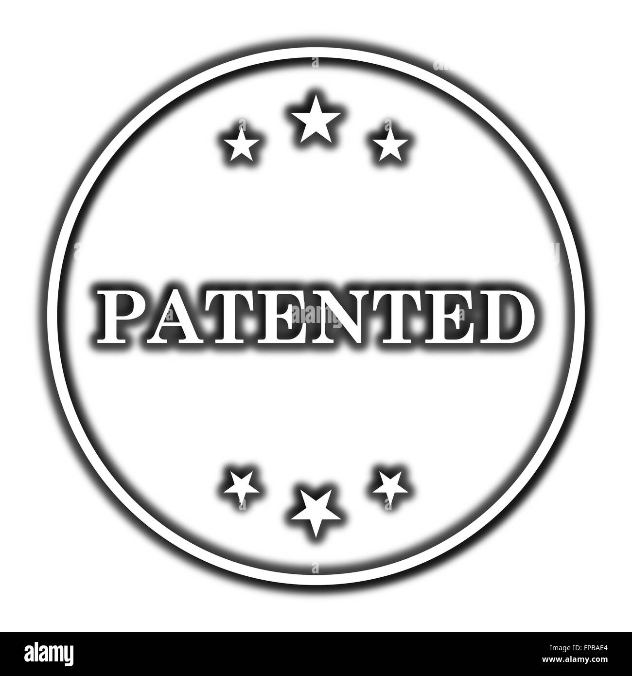 Patented icon. Internet button on white background Stock Photo - Alamy