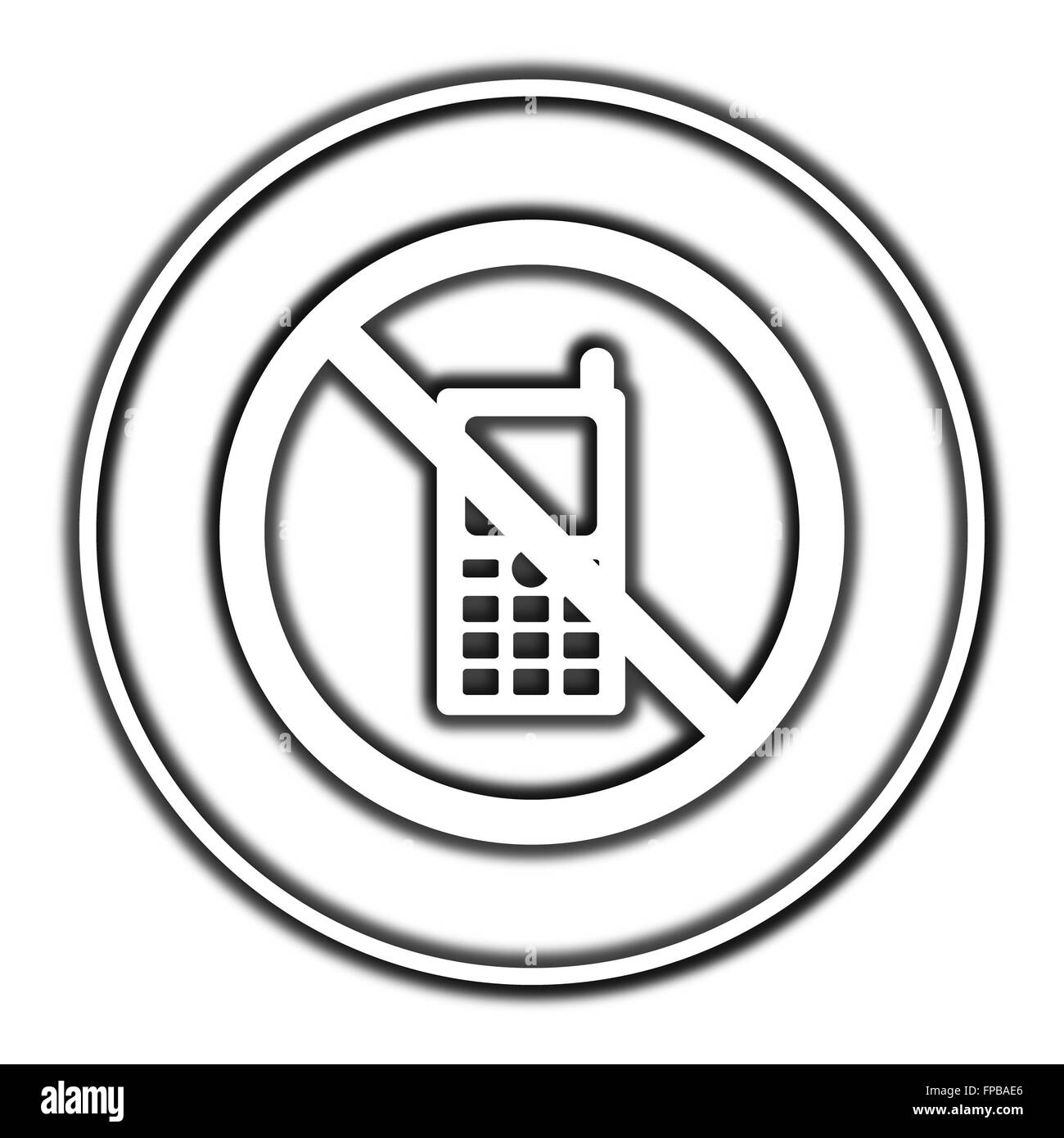 Prohibition mobile phone symbol on Black and White Stock Photos ...