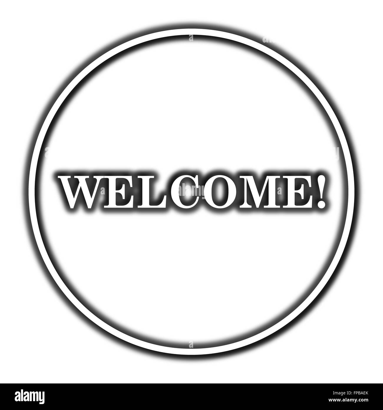 Welcome icon. Internet button on white background Stock Photo - Alamy