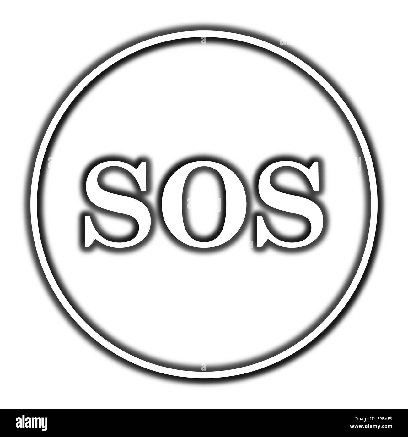 SOS icon. Internet button on white background Stock Photo - Alamy
