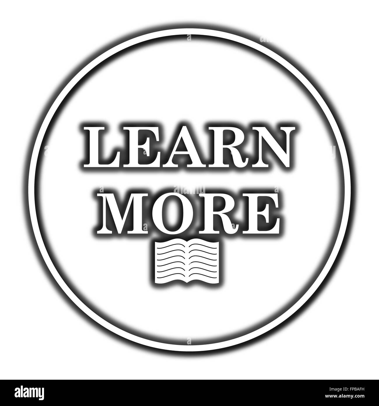 Learn more icon. Internet button on white background Stock Photo - Alamy