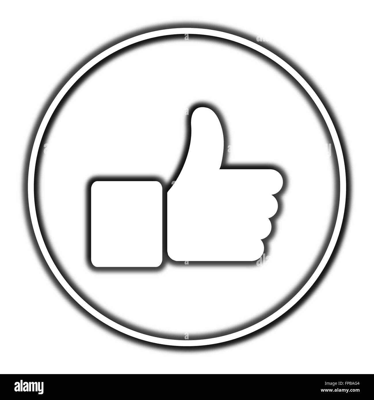 Thumb up icon. Internet button on white background Stock Photo - Alamy