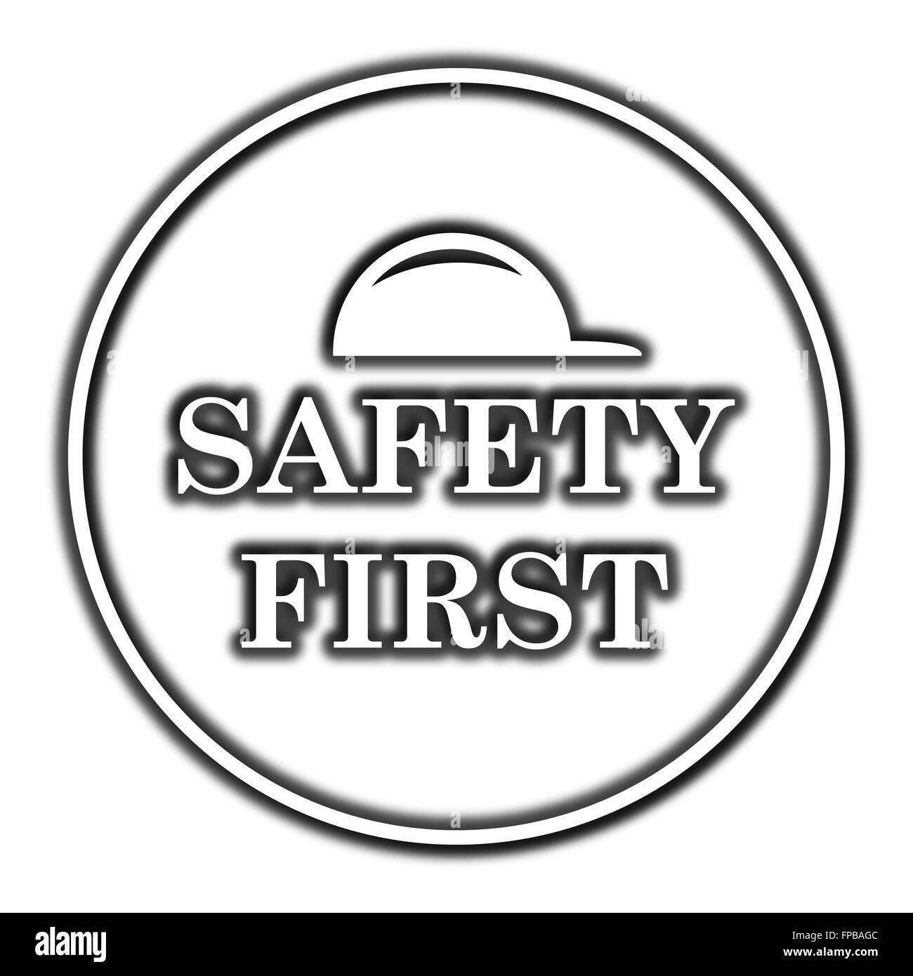 Safety first icon. Internet button on white background Stock Photo - Alamy