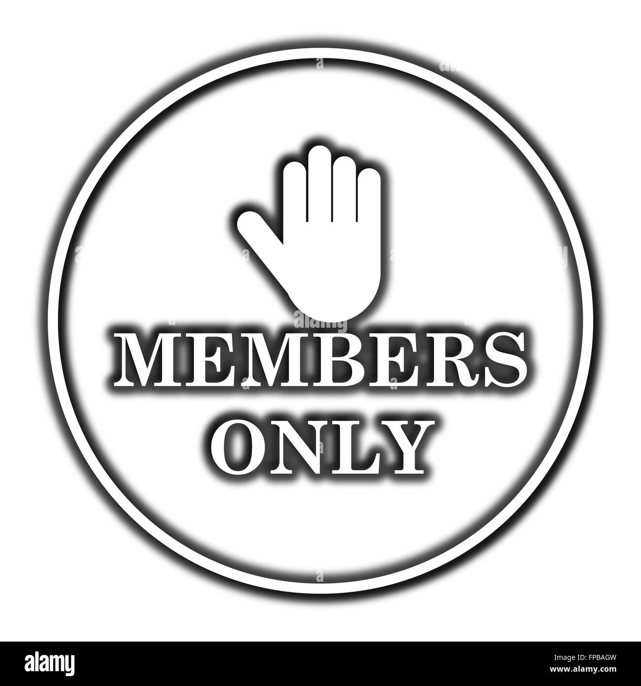 Members only icon. Internet button on white background Stock Photo - Alamy