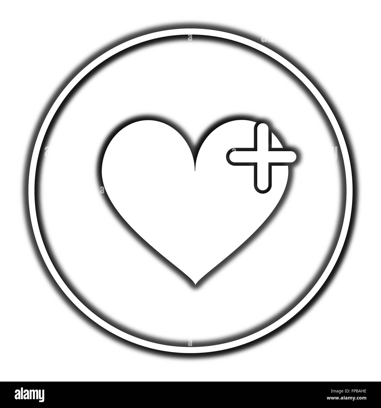 Heart with cross icon. Internet button on white background Stock Photo ...