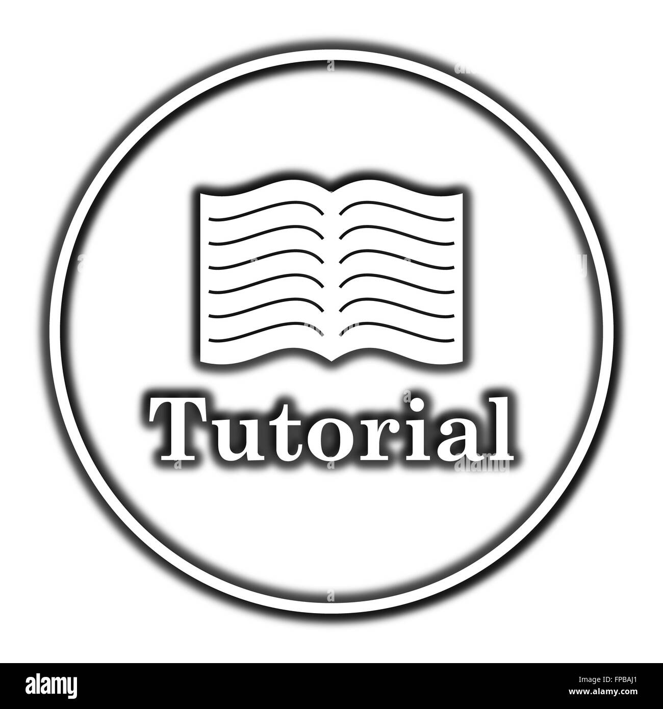 Tutorial icon. Internet button on white background Stock Photo - Alamy