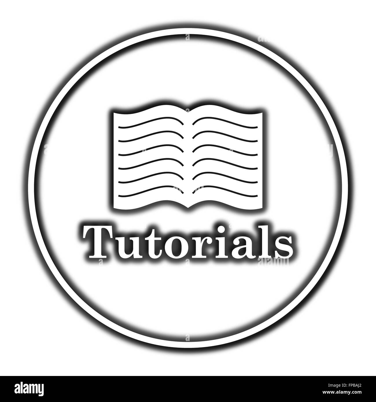 Tutorials icon. Internet button on white background Stock Photo - Alamy