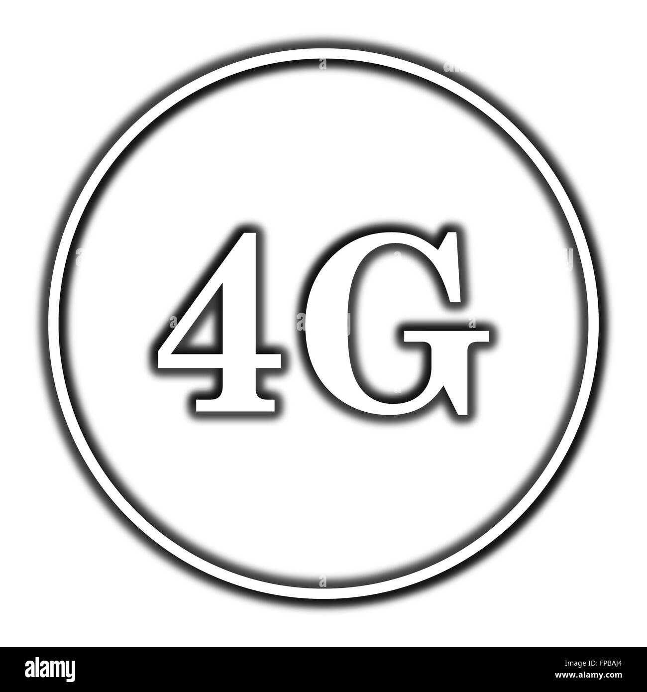 4G icon. Internet button on white background Stock Photo - Alamy