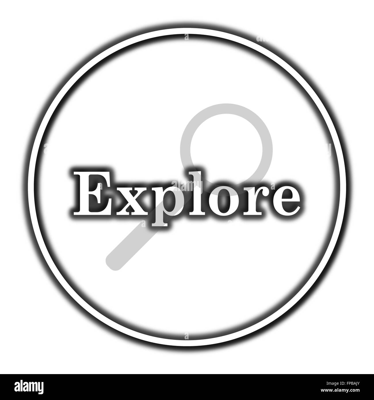 Explore icon. Internet button on white background Stock Photo - Alamy
