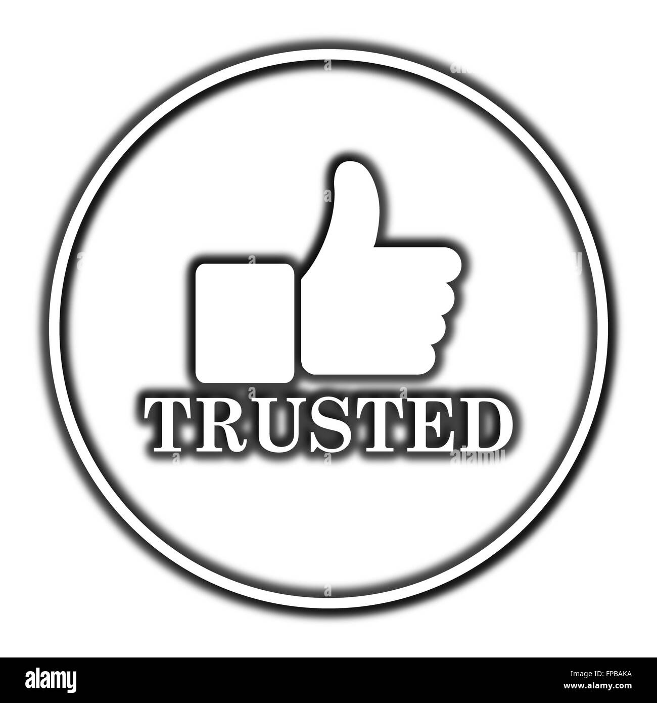 Trusted icon. Internet button on white background Stock Photo - Alamy