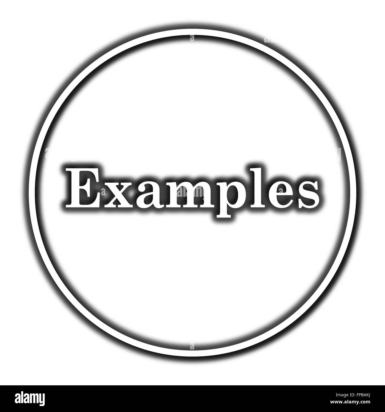 Examples icon. Internet button on white background Stock Photo - Alamy