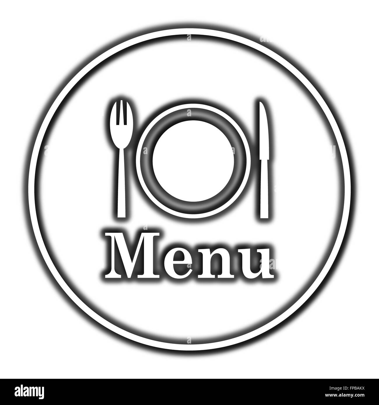Menu icon. Internet button on white background Stock Photo - Alamy