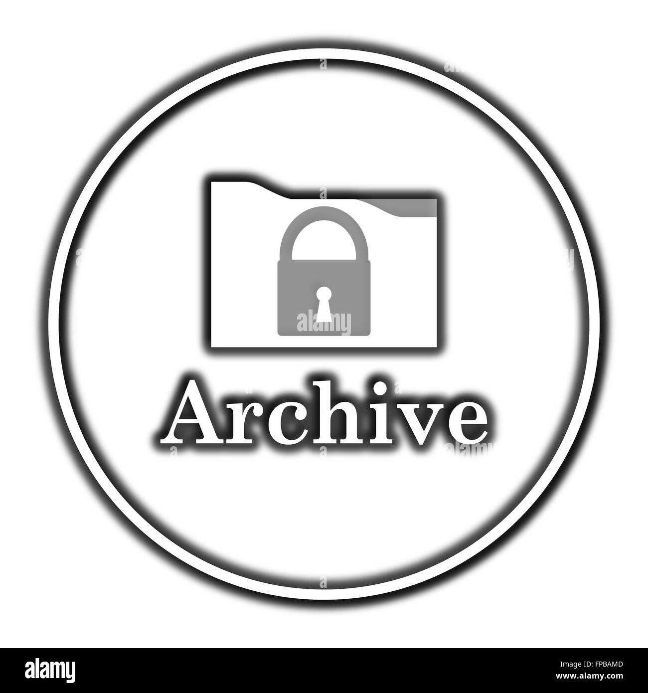 Archive icon. Internet button on white background Stock Photo - Alamy