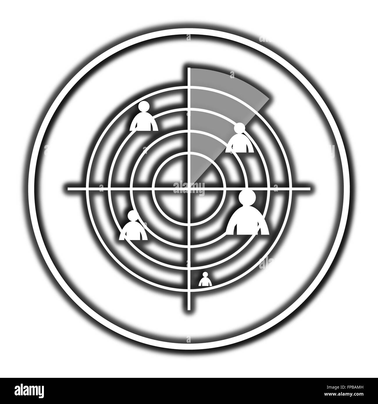 Computer monitor map radar Black and White Stock Photos & Images - Alamy