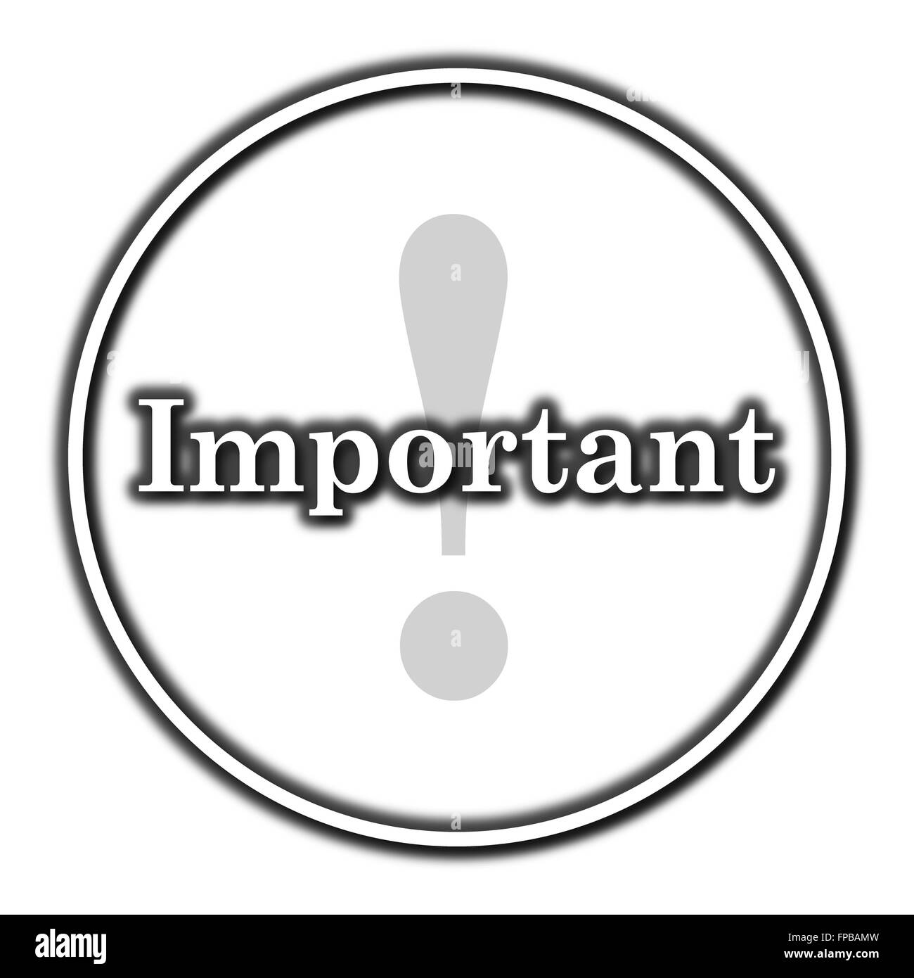 Important icon. Internet button on white background Stock Photo - Alamy
