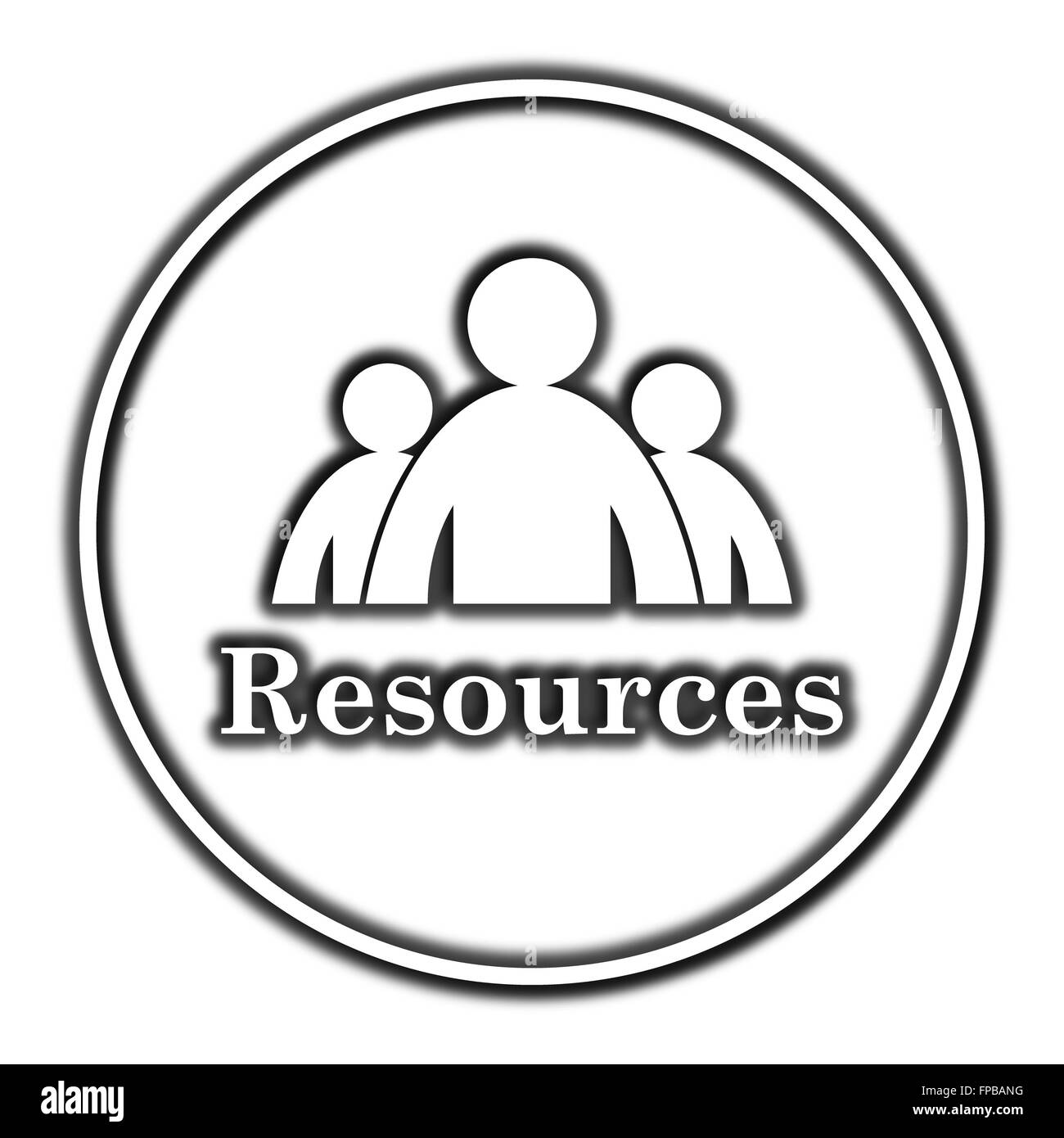 Resources icon. Internet button on white background Stock Photo - Alamy