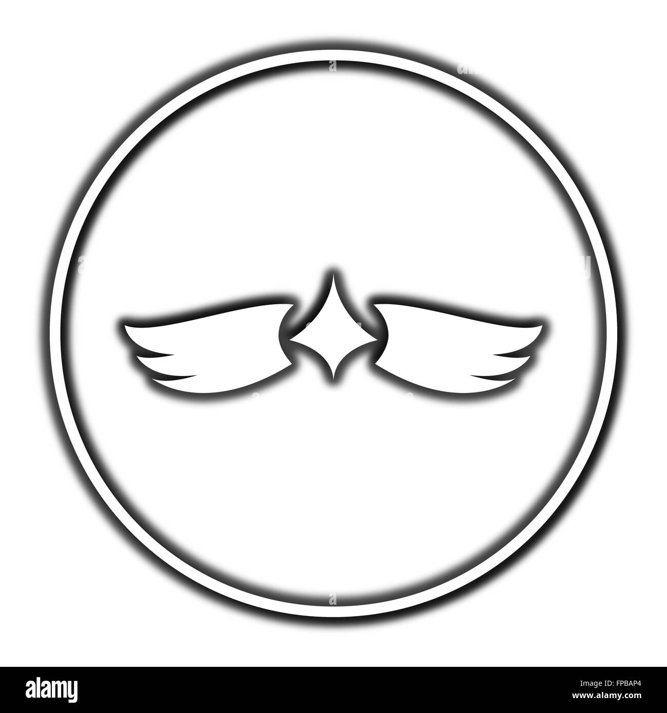 Wings icon. Internet button on white background Stock Photo - Alamy