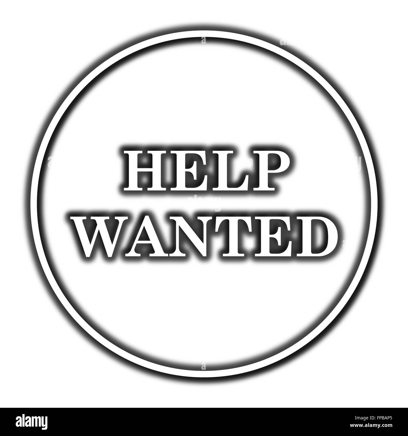 Help wanted icon. Internet button on white background Stock Photo - Alamy