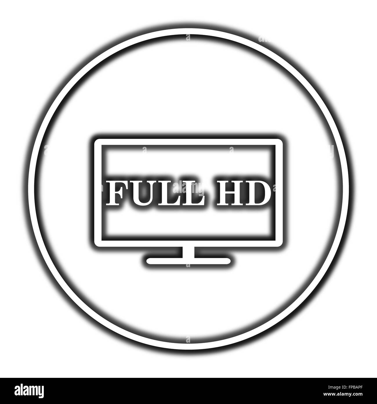 Full HD icon. Internet button on white background Stock Photo - Alamy