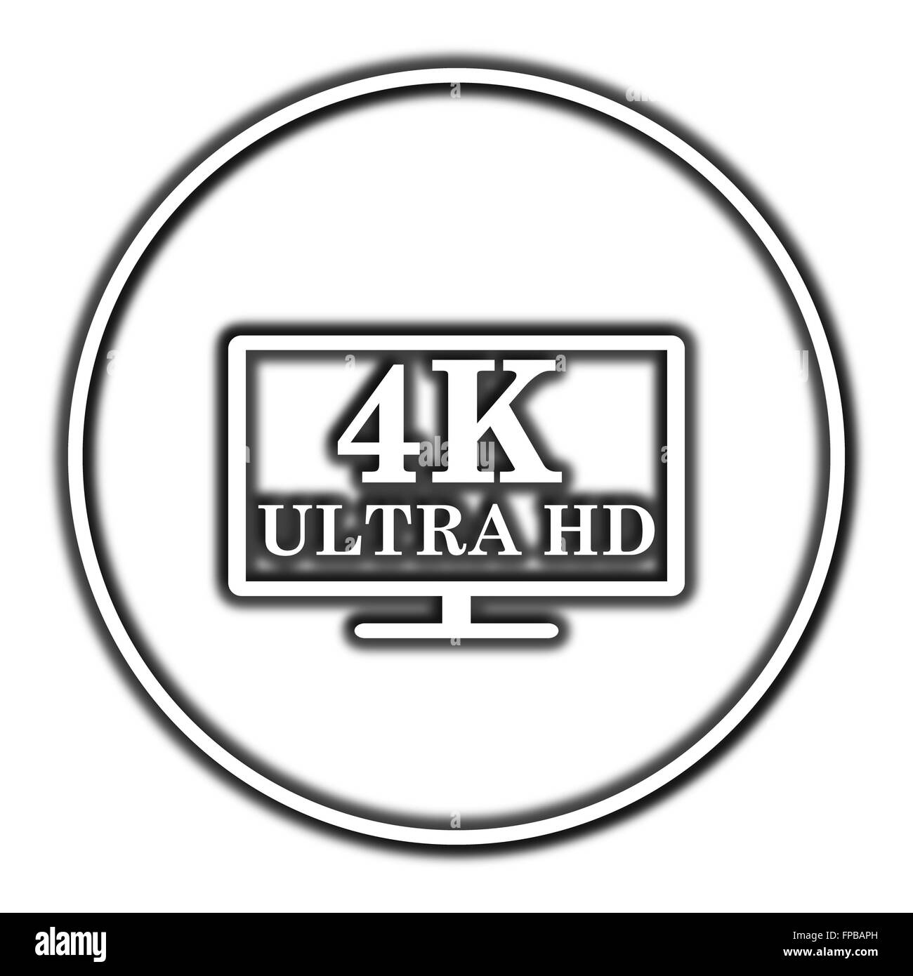 4K ultra HD icon. Internet button on white background Stock Photo - Alamy