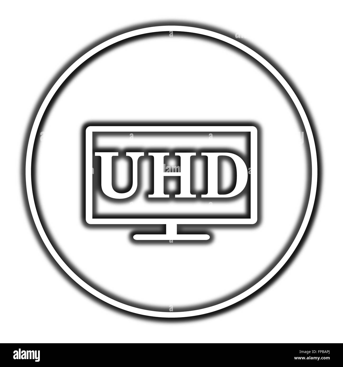 Ultra HD icon. Internet button on white background Stock Photo - Alamy